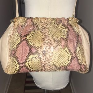 Vintage | Bags | Vintage Pink Snakeskin Leather Bag | Poshmark